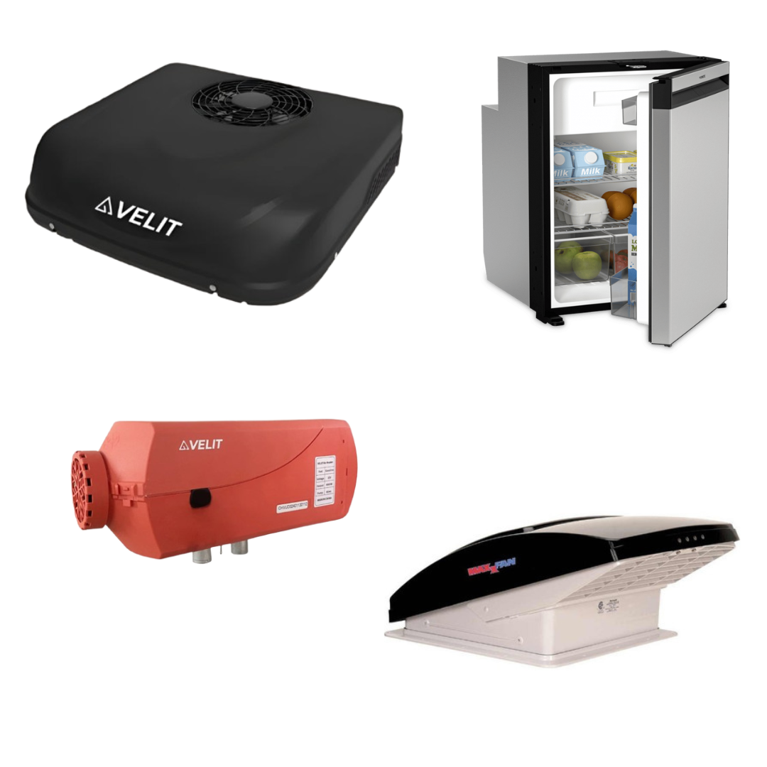 VELIT 2000R + VELIT Heater + Dometic NRX 80S + MaxxFan Deluxe — Upfitters